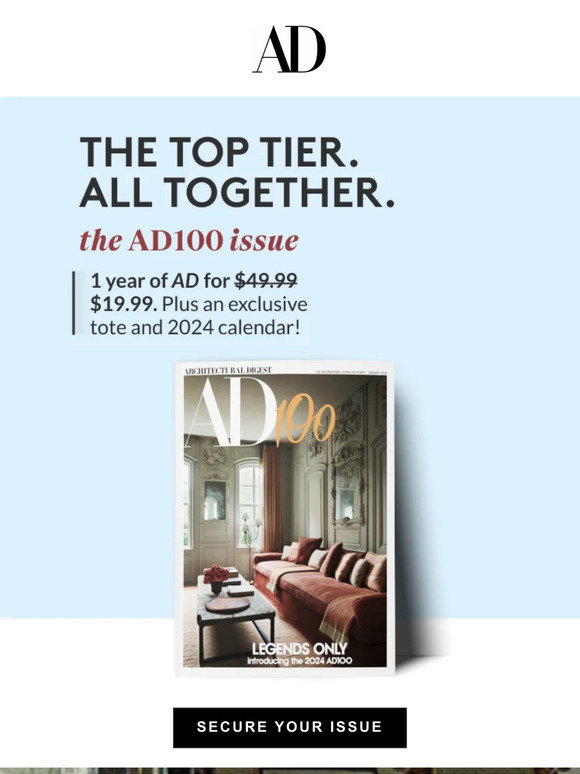 Architectural Digest: Secure your copy of the AD100 issue! | Milled