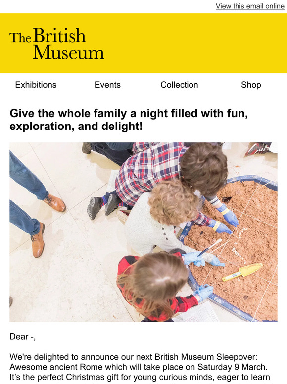 British Museum: British Museum Sleepover pre-sale | The perfect gift ...