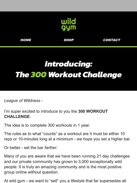 Monkii: Introducing - the 300 Workout Challenge | Milled