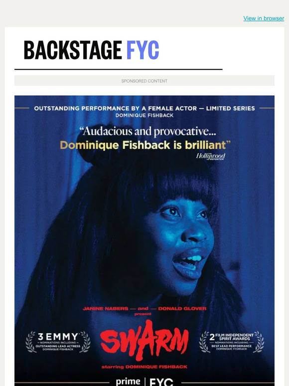 Backstage: FYC | SWARM starring Emmy Nominee Dominique Fishback ...