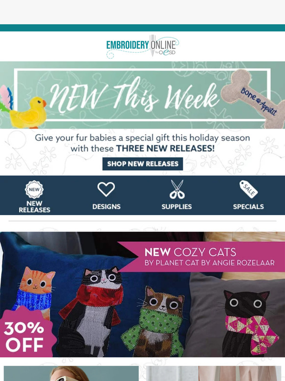 Embroidery Online: THREE NEW Embroidery Designs Dedicated to Your Furry ...