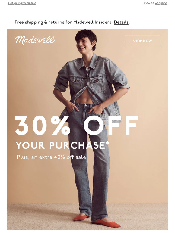 Madewell Email Newsletters: Shop Sales, Discounts, and Coupon Codes
