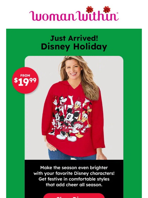 Woman Within: It's here! Shop ALL NEW Disney Holiday Styles | Milled