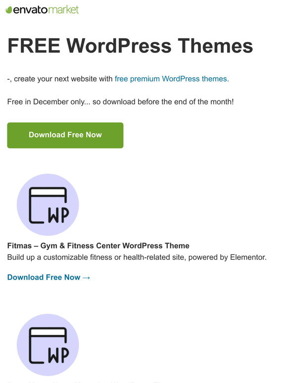 Envato: New Free WordPress Themes! Download Now — 📩 | Milled