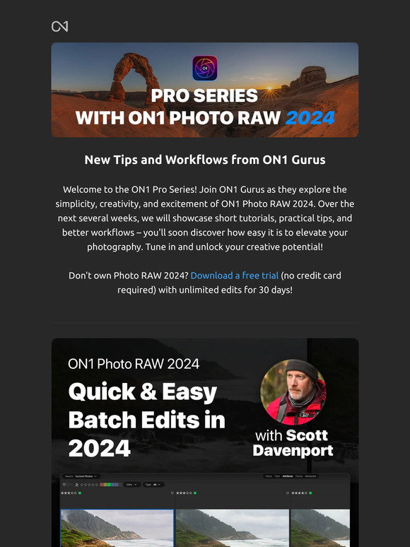 ON1: New ON1 Pro Series – See How Scott Davenport Uses Photo RAW 2024 ...