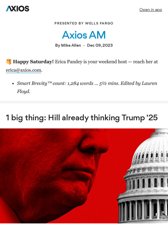 Axios: 🥊 Axios AM: Trump agenda hits the Hill | Milled