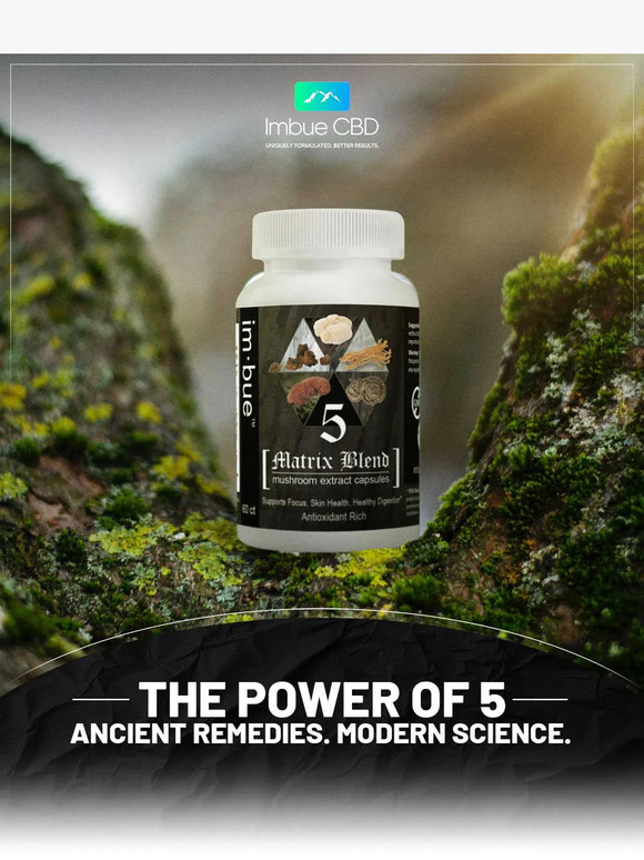 Imbue Botanicals: 5 Matrix Blend: Elevate Your Daily Routine 🍄 | Milled