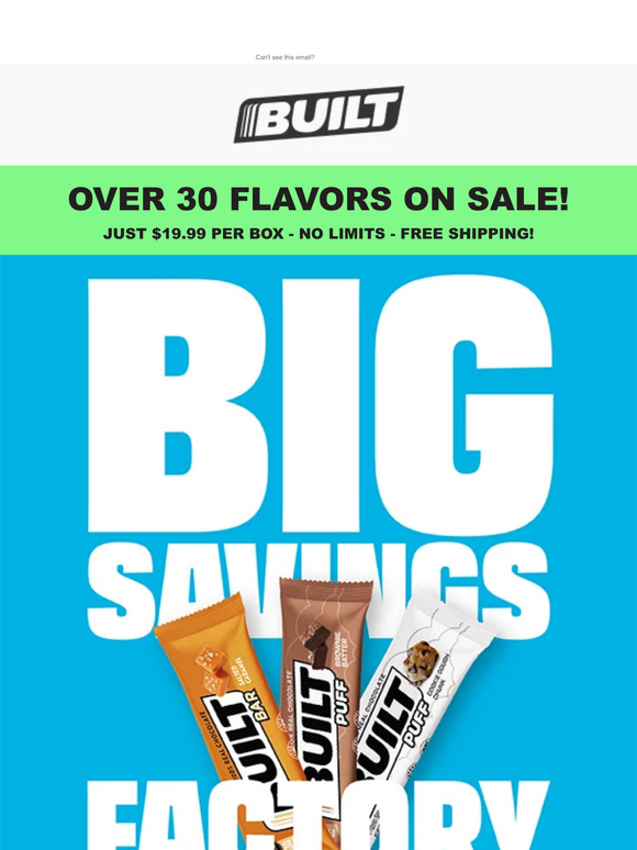 Built Bar: Huge Factory Seconds Sale ON NOW! 🎅 | Milled