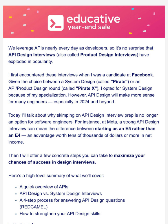 Educative: Why you should master Product & API Design Interviews in 2024 | Milled