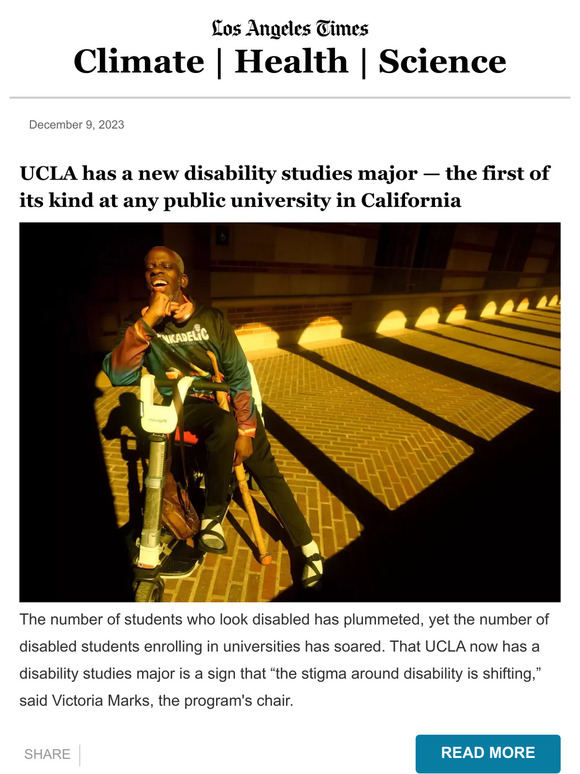 Los Angeles Times: UCLA has a new disability studies major — the first ...