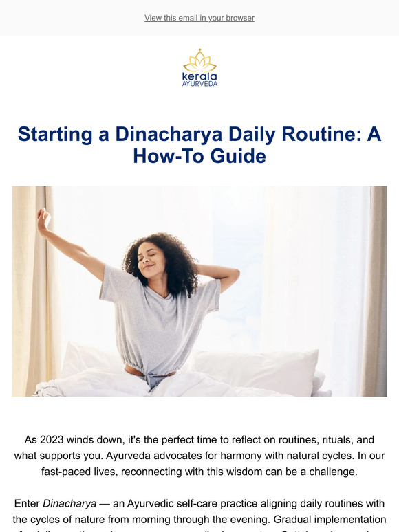 Kerala Ayurveda: Starting a Dinacharya Daily Routine: A How-To Guide ...