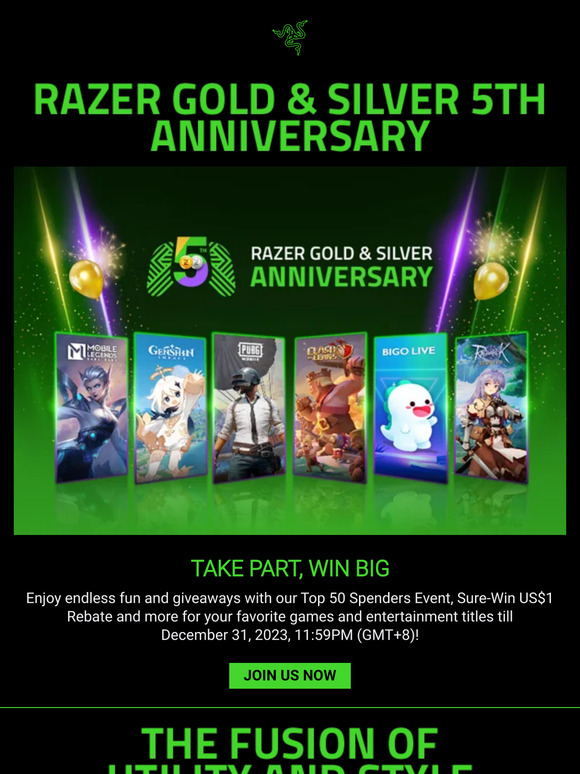 Razer: Celebrate Razer Gold & Silver’s 5th Anniversary | Milled