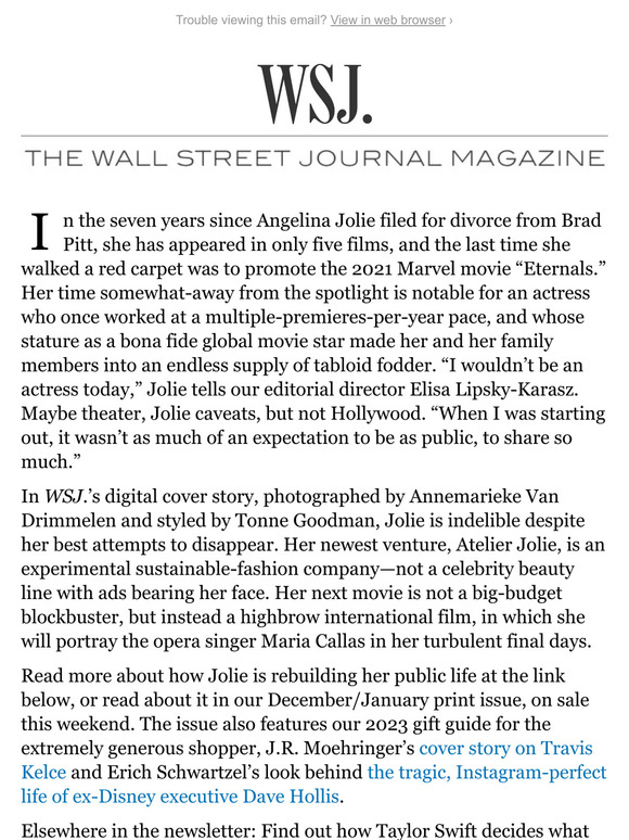 The Wall Street Journal: WSJ. Magazine: Angelina Jolie’s Next Act | Milled