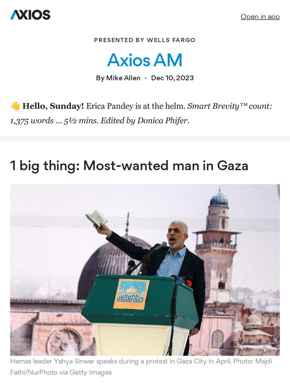 Axios: 🪖 Axios AM: Gaza's most wanted | Milled