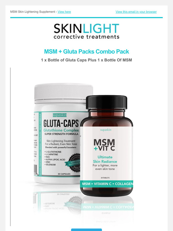 SkinLight: New - MSM + Gluta Caps Combo Supplement | Milled