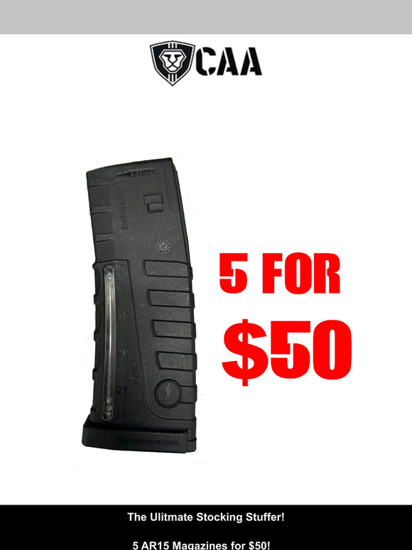CAA: AR15 Mags 5 for $50 | Milled