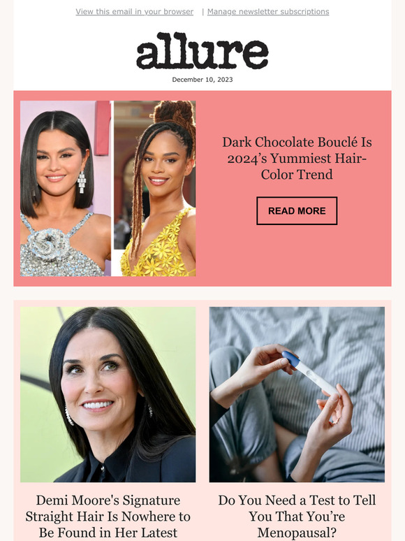 Allure: Dark Chocolate Bouclé Is 2024’s Yummiest Hair-Color Trend | Milled