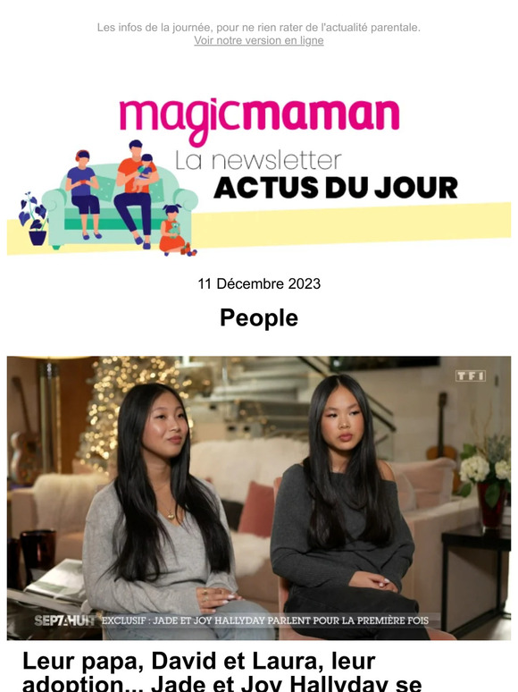 Magicmaman: Leur papa, David et Laura, leur adoption... Jade et Joy Hallyday se confient | Milled