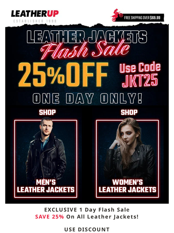 LeatherUp: 🔊1 Day ONLY 🔊 25% OFF Leather Jackets | Milled