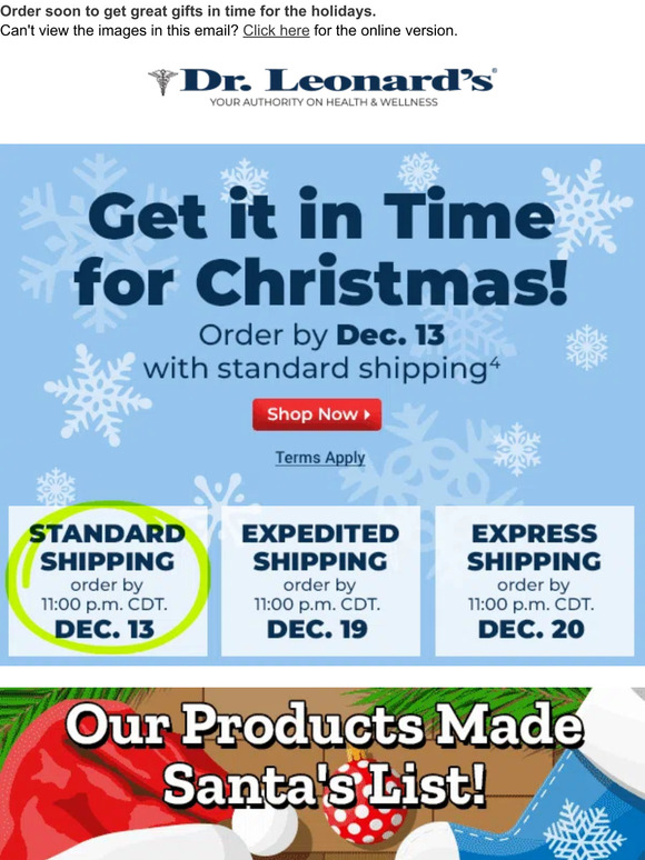 Dr. Leonard's: See What's on Santa's List! | Milled