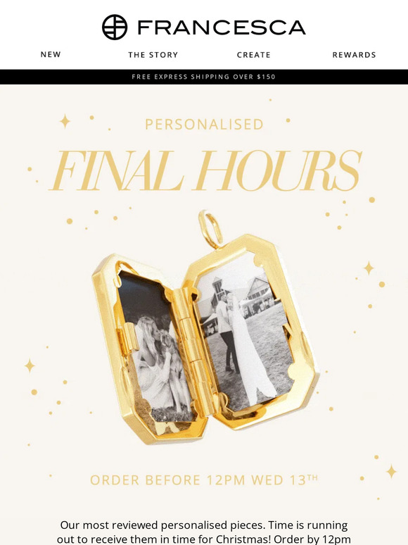 Francesca Collections: PERSONALISED XMAS ORDERS CLOSING SOON | Milled