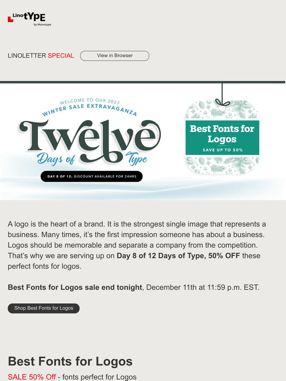 Linotype: 12 Days of Type: Best Fonts for Logos | Milled