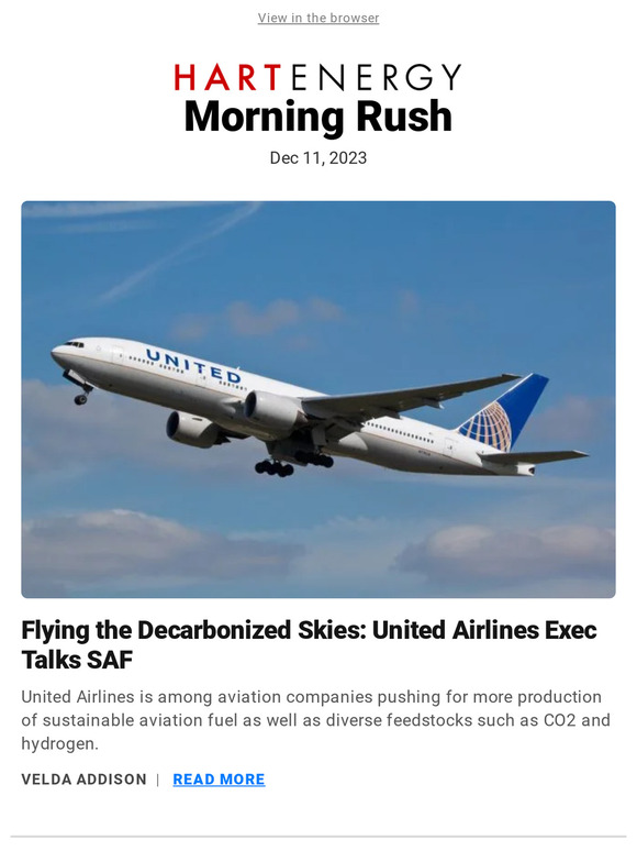 Hart Energy: Morning Rush: Flying the Decarbonized Skies with SAF ...