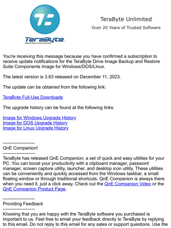TeraByte: TeraByte Drive Image Backup and Restore Suite Update | Milled
