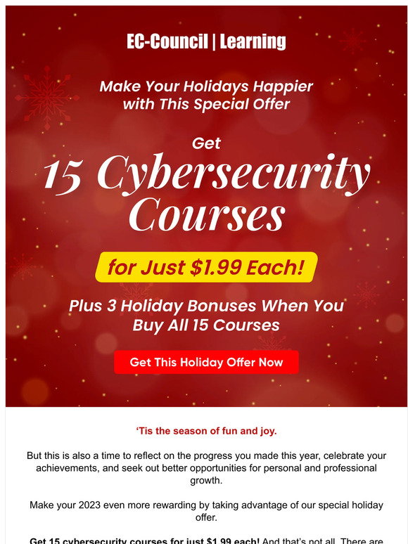 EC-Council: 🎁The Biggest Holiday Offer: Cybersecurity Courses for Just ...