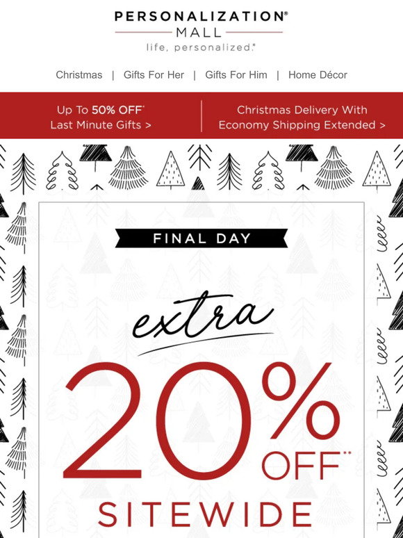 Personalization Mall: Your 20% Off Coupon Expires Today | Milled