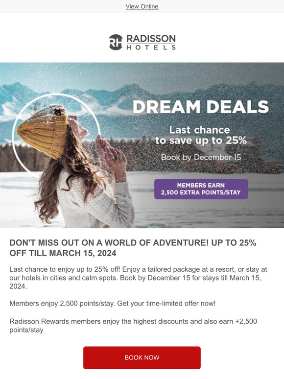 Radisson Blu: This is your chance to delight in the season’s deals ...