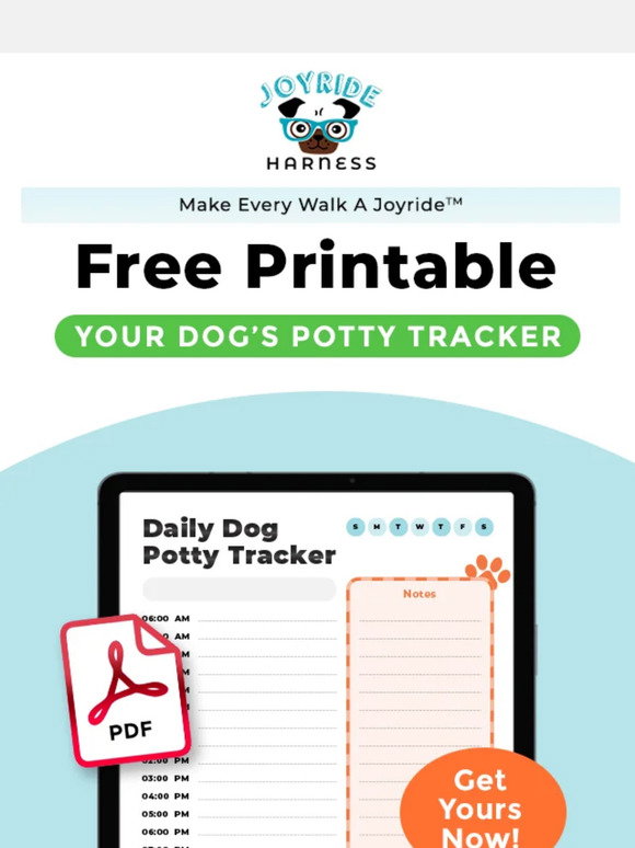 Joyride Harness: [FREE Printable] Potty Tracker for Your Dog | Milled