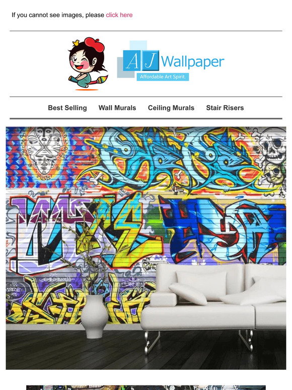 AJ Wallpaper: Create a statement wall with a cool graffiti wallpaper ...