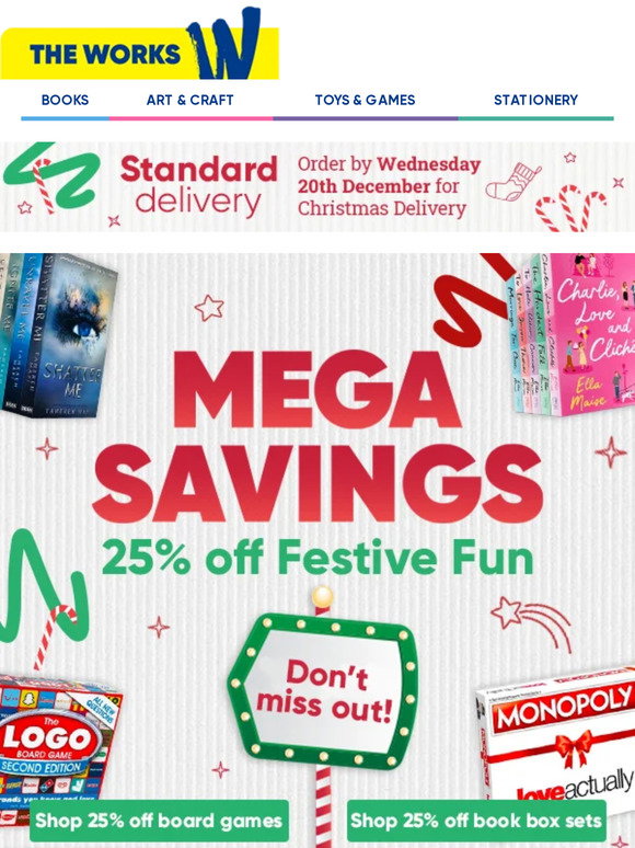 The Works: 🚨25% off board games & 25% off book box sets 🚨 | Milled