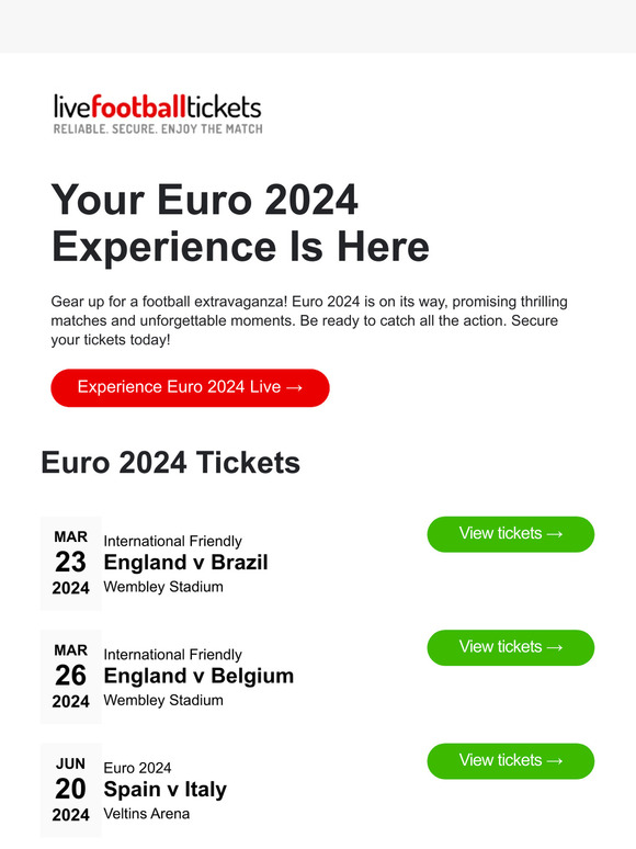 Live Football Tickets: Limited EURO 2024 Tickets Left! | Milled