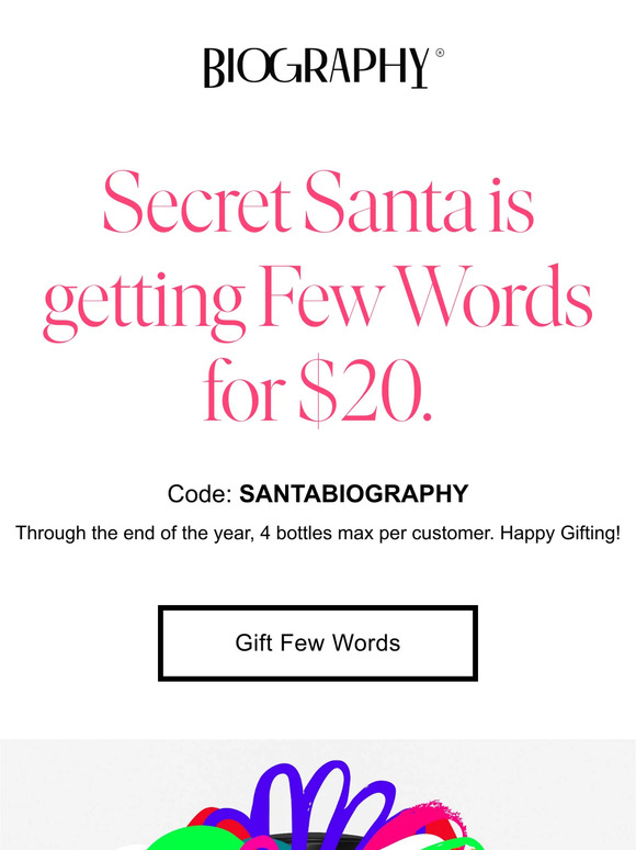 Biography: Secret Santa is getting Few Words for $20🎁 | Milled