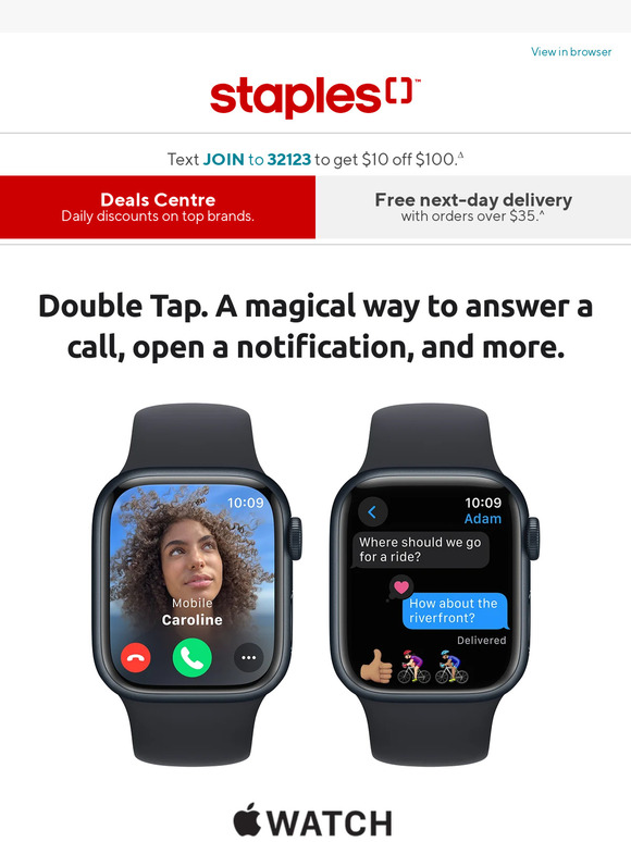 Staples: Apple Watch: A magical way to answer a call and more | Milled