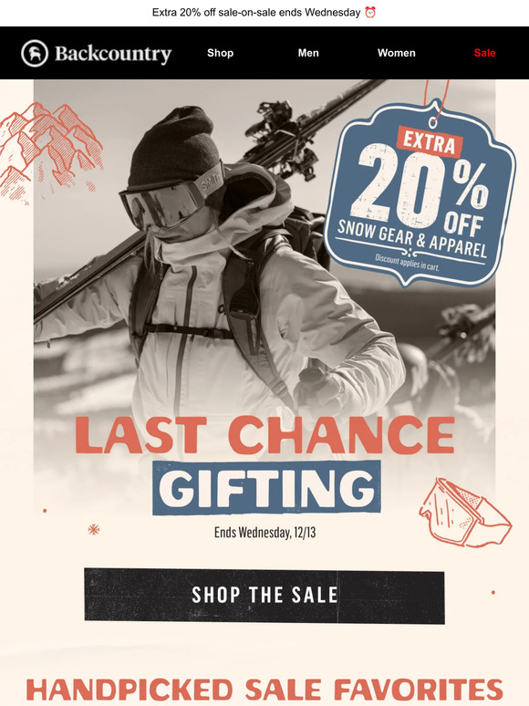 Backcountry: Sale refresh! 100’s of all-new styles added | Milled