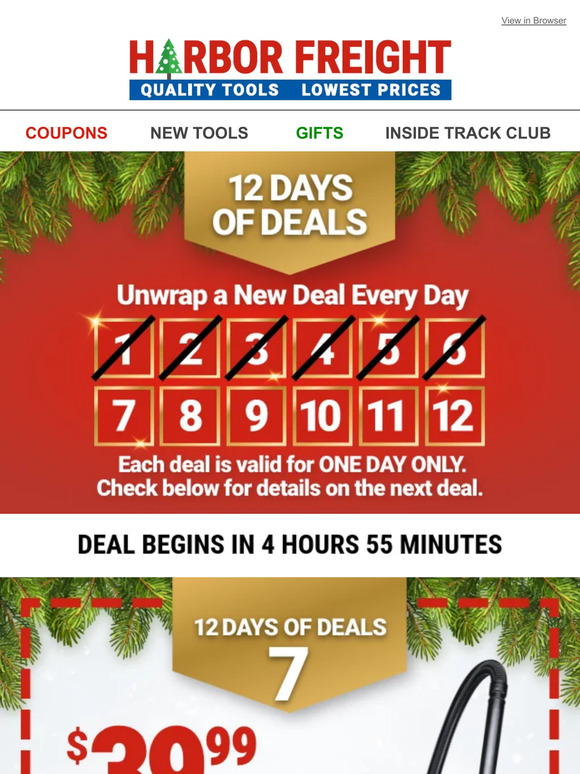 Harbor Freight: 12 DAYS OF DEALS! Day 7: 33% Off This BAUER 6 Gallon ...