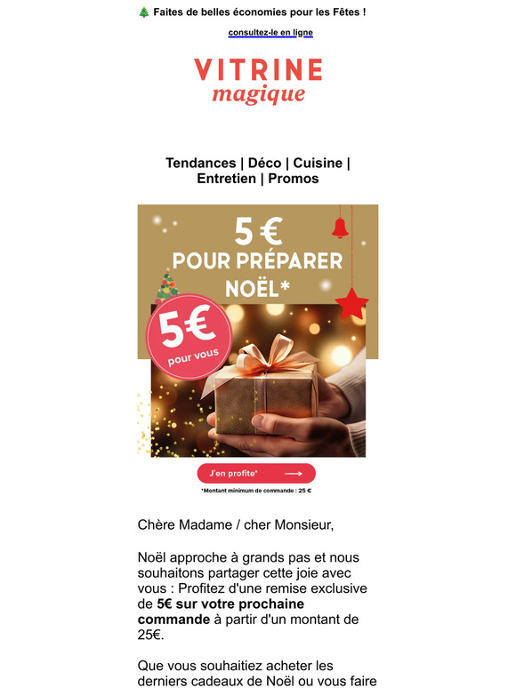 Vitrine Magique: 5 € de remise de Noël pour vous ! | Milled
