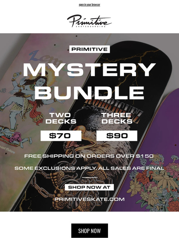 Primitive Skateboarding: Mystery Decks Bundle Now Available | Milled