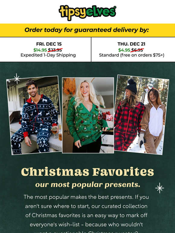 Tipsy Elves: order today, look great Friday 🎄 | Milled