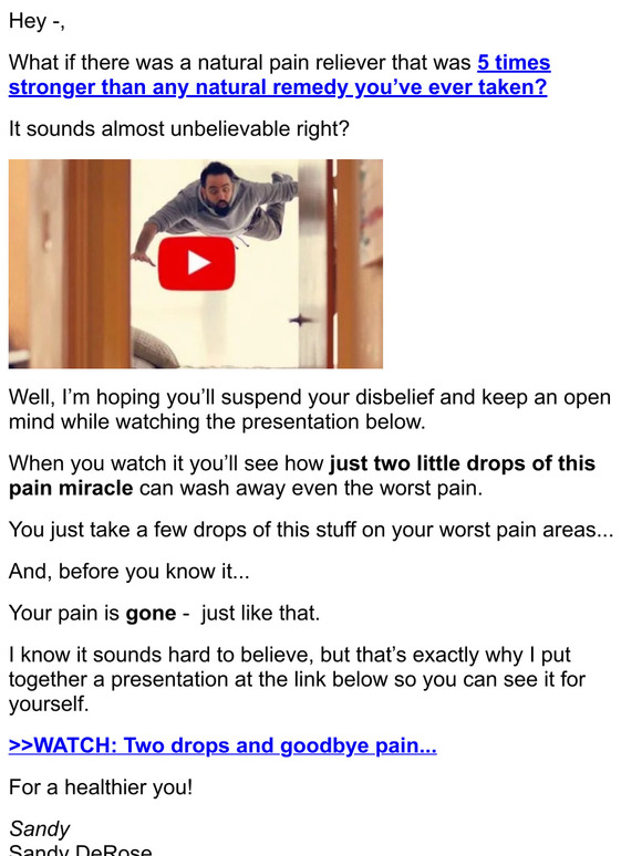 DeRose Health: Two little drops kills even the worst pain | Milled