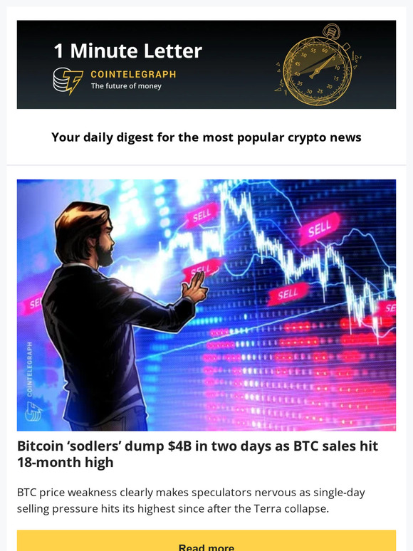 CoinTelegraph: 1 Minute Letter: Wikipedia co-founder says BTC doesn’t ...