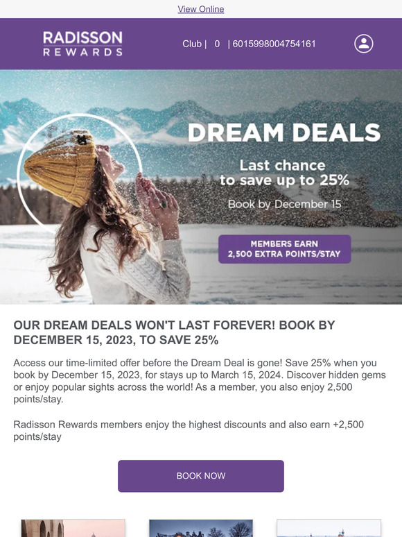 Radisson: Last chance to save 25% with our time-limited offer! Book by ...