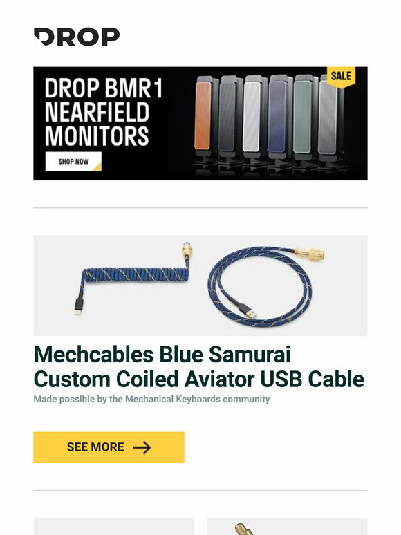 Drop: Mechcables Blue Samurai Custom Coiled Aviator USB Cable ...