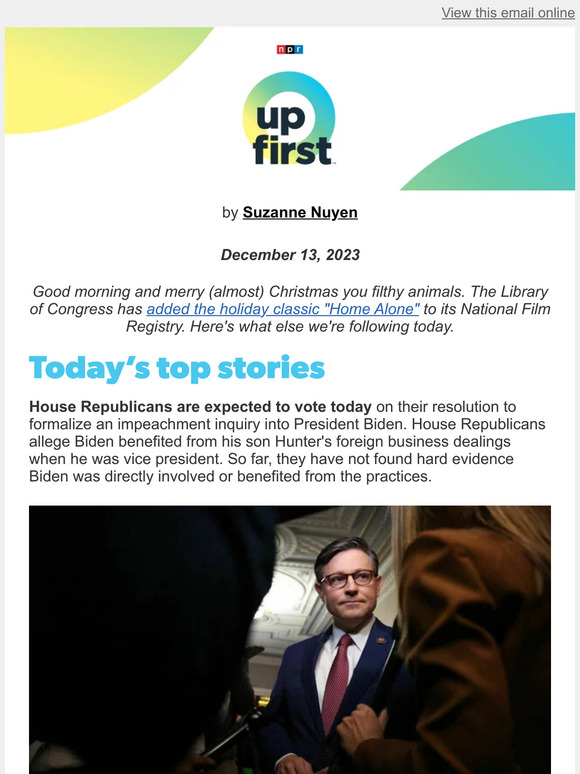 NPR: World leaders strike a deal to move away from fossil fuels; House ...