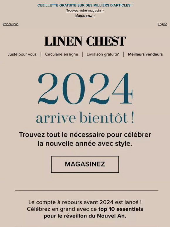 Linen Chest: 🎊2024 approche🎊 Essentiels pour le Nouvel An par ici ...