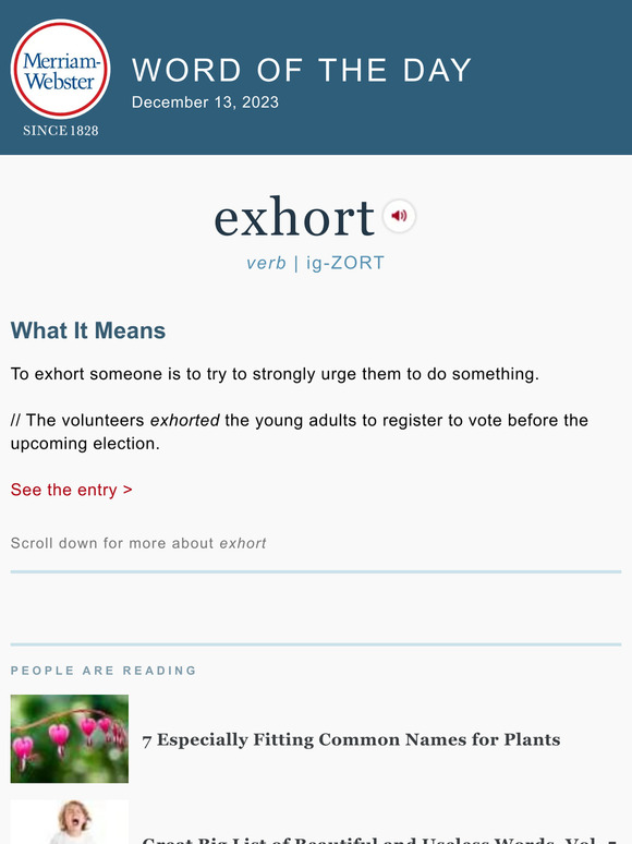 Spell It!: Exhort - plus, 7 Especially Fitting Common Names for Plants ...