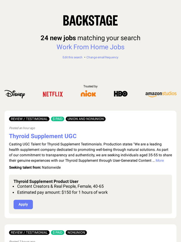 Back Stage: 24 New Roles Available for Work From Home Jobs - Dec 13 ...